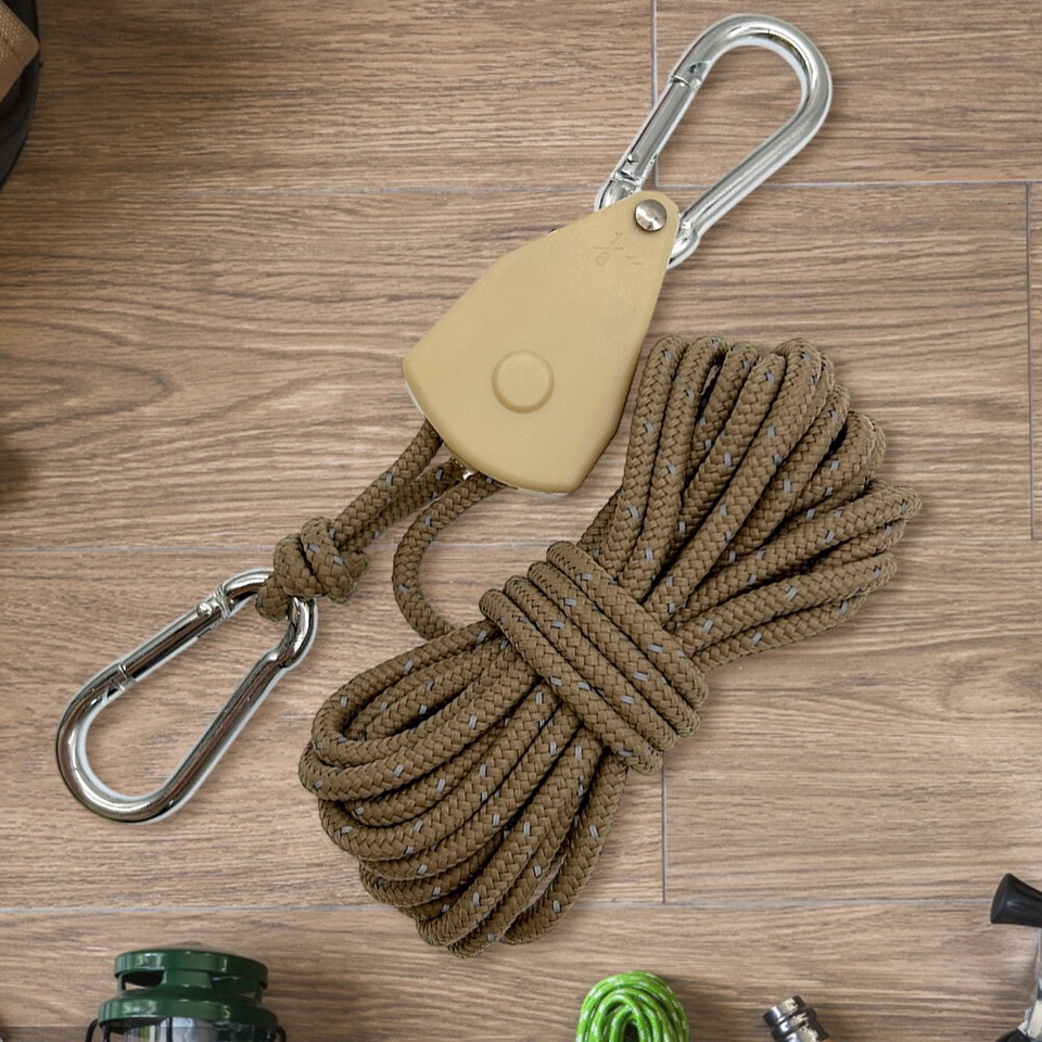 5M Canopy Tie Down Strap Adjustable Fixed Buckle Pulley Rope for ...