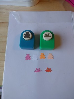 Paper Punch Lot of 2- teddy bear and Cupid or Angel - 1/4 to 1/2 inch ...