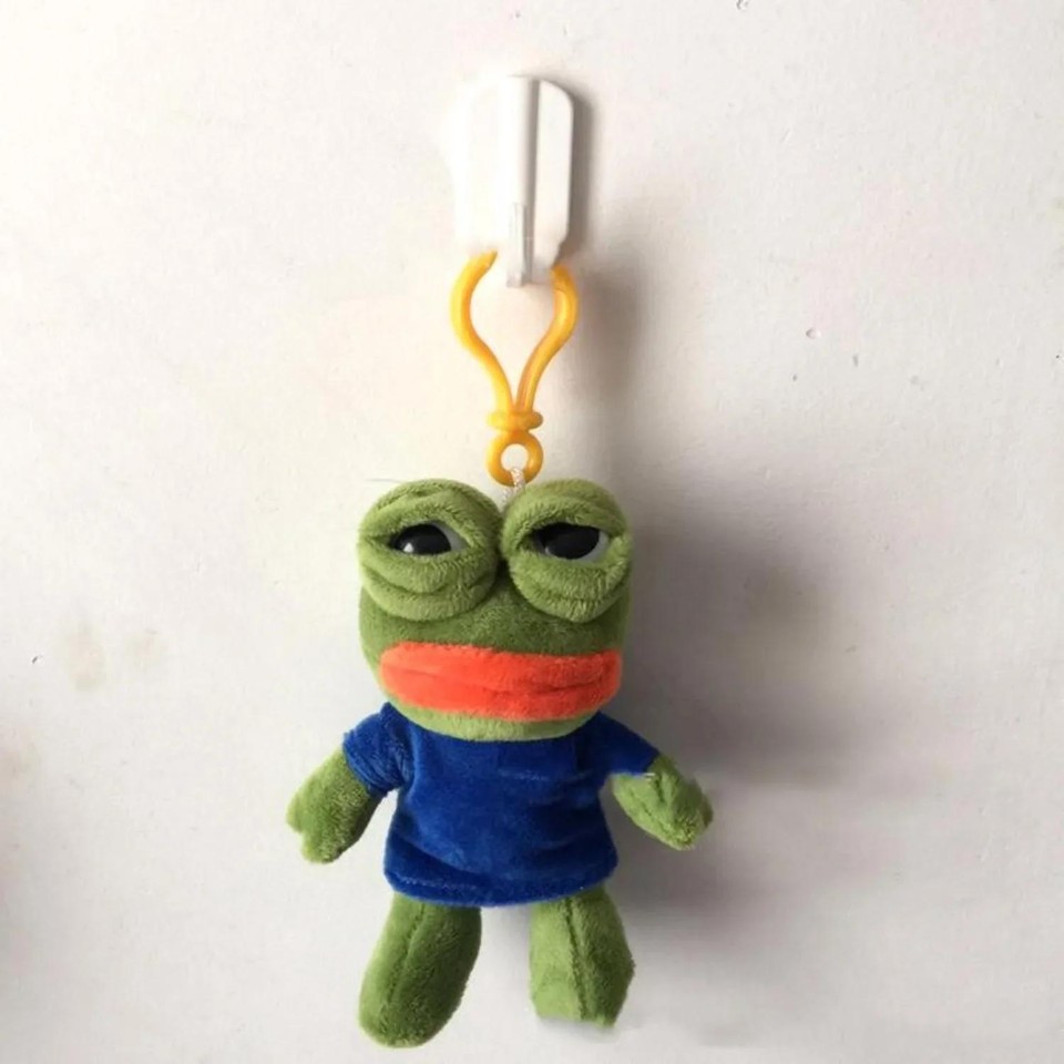 45cm Sad Frog Plush Toy Soft Stuffed Pillow Magic Expression Pepe With ...