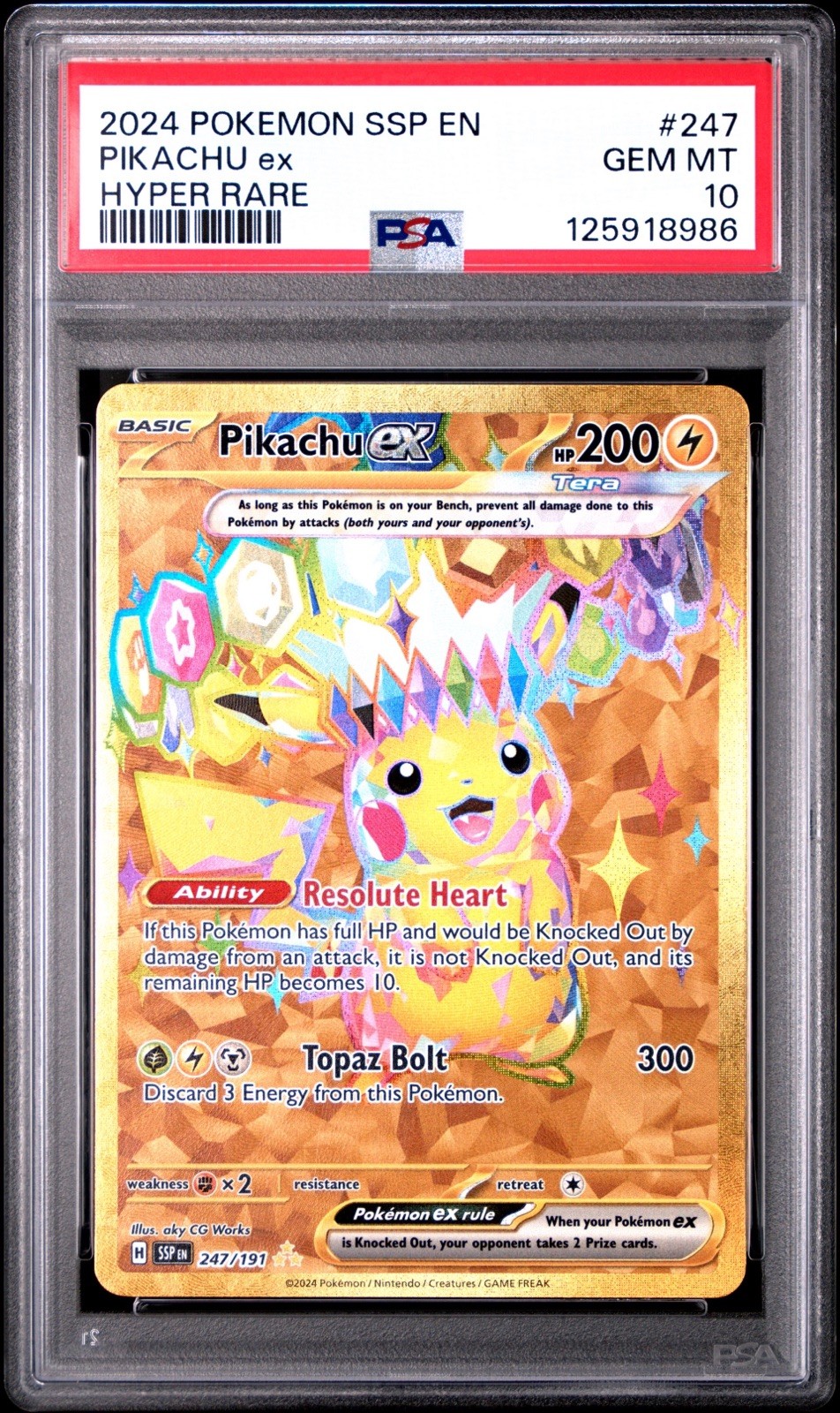 Pikachu ex 2024 Scarlet & Violet: Surging Sparks #247/191 Hyper Rare ...