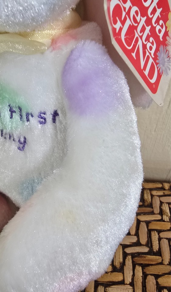 Gund Baby's FIRST BUNNY White Polka Dot Plush Stuffed Animal Toy Number ...