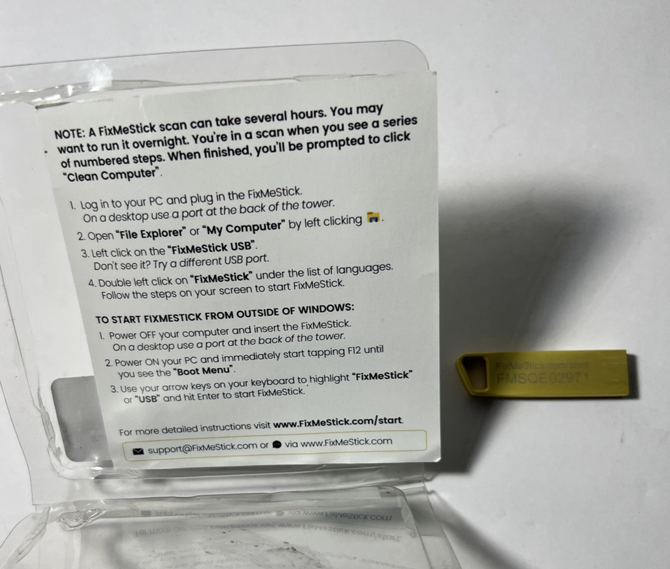 1 unit Fix Me Stick Gold Computer Virus Removal Stick for Windows PCs ...