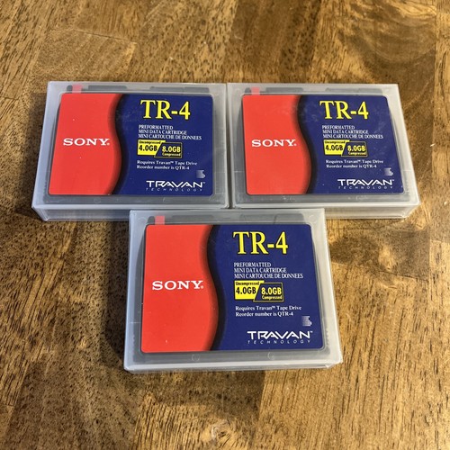Sony Travan TR-4 Preformatted Mini Data Cartridge 4GB 8GB - SET OF 3 ...