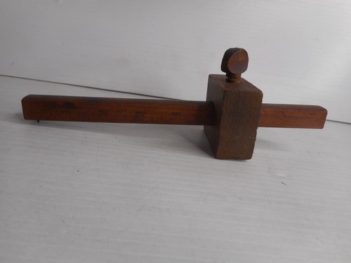 Vintage Wood Scribe Tool 6" increment Adjustable set tab screw 8 1/2 ...