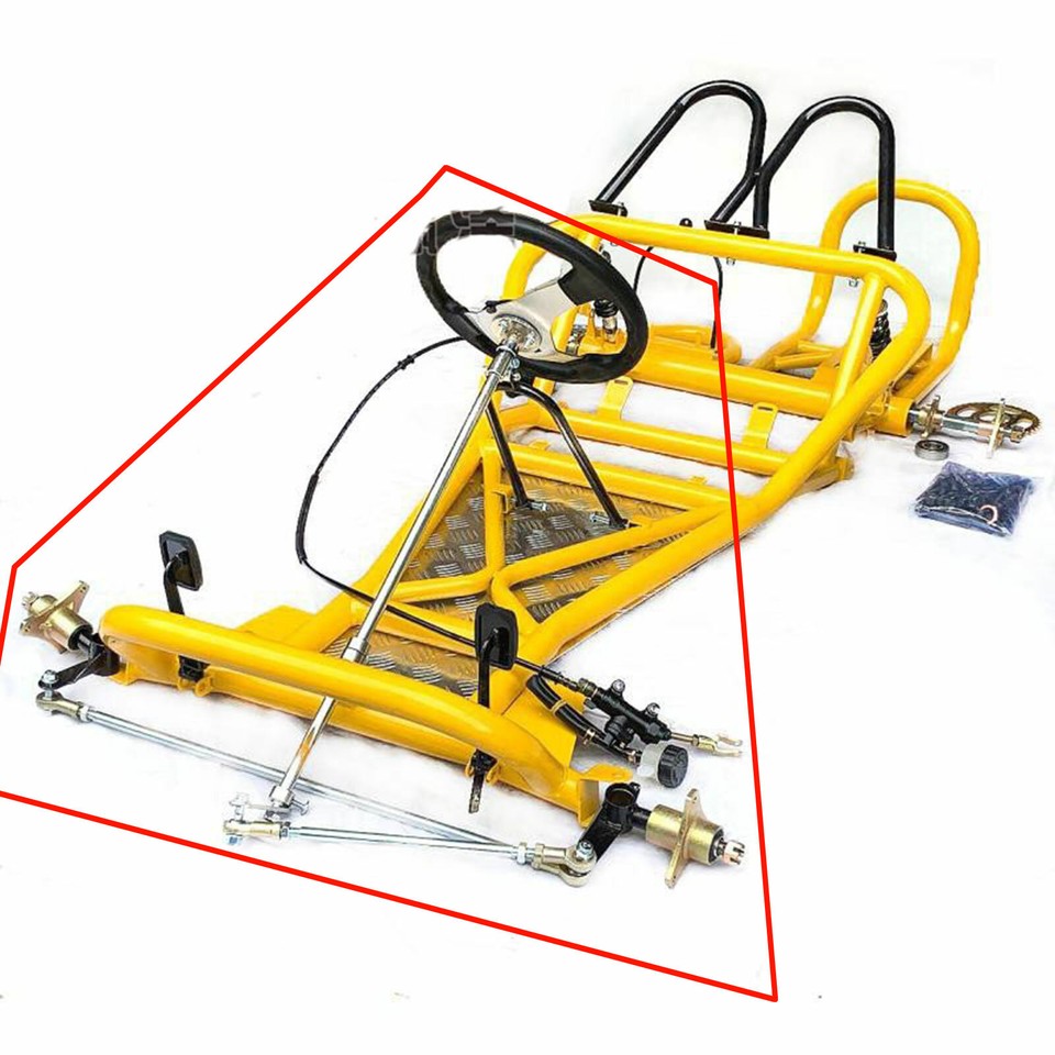 Front Axle Kit Set Front Steering Assembly Tie Rod Wheels Go Kart Drift ...