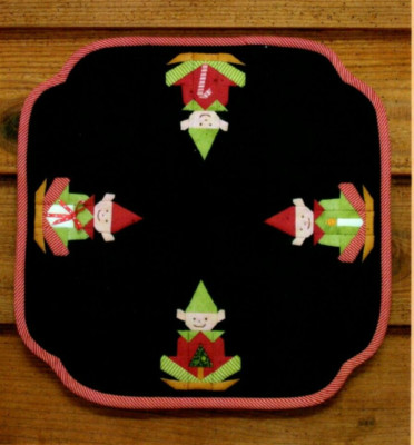 Elf Candle Mat Quilt Pattern 11.5 Sq Christmas topper Trees Candy Cane ...