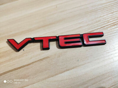 Metal Red VTEC Car Trunk Rear Turbo Fender Emblem Badge Decal Stickers ...