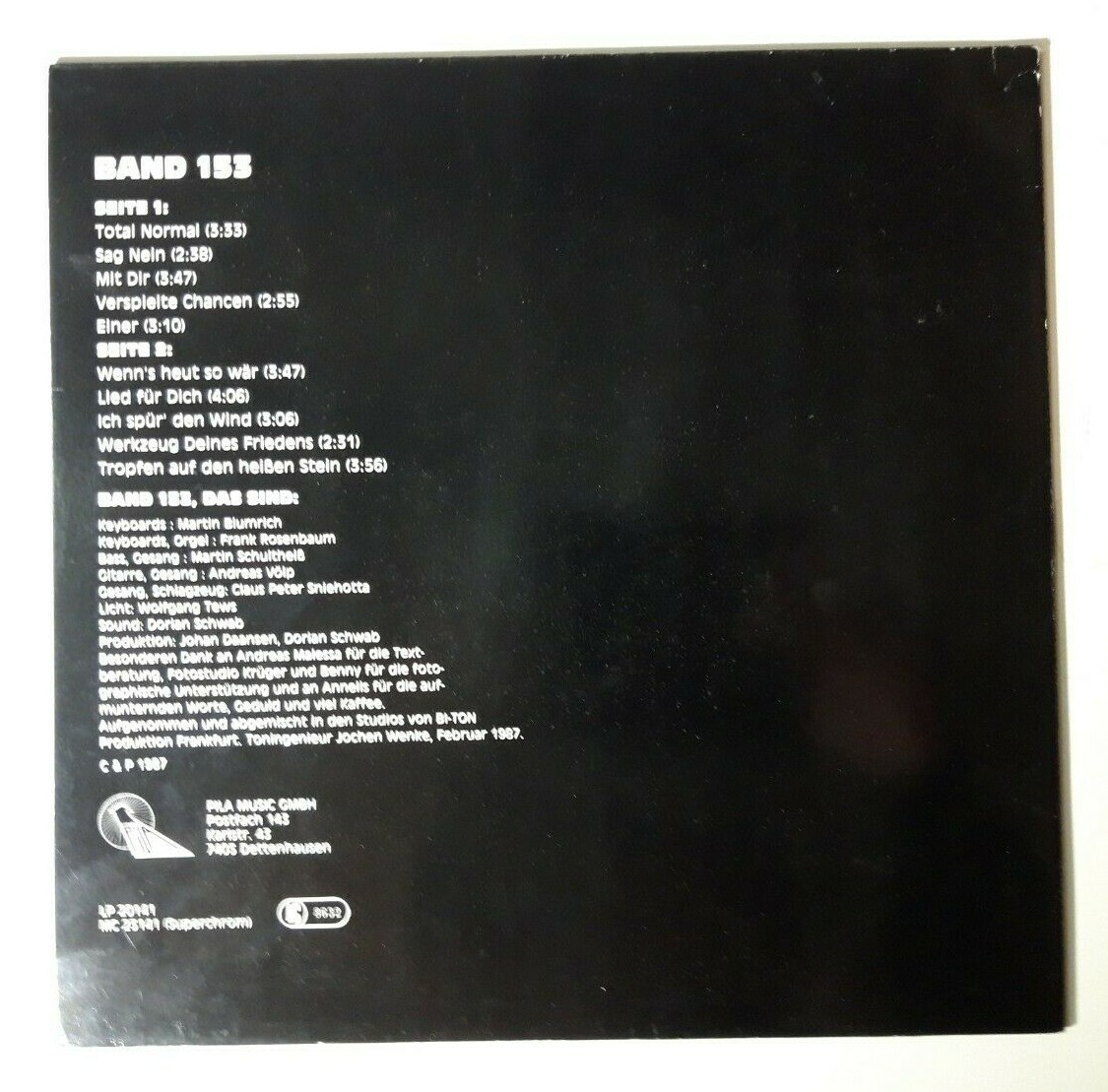 BAND 153 Total Normal LP, Album + OIS | 1987 Pila Music | eBay