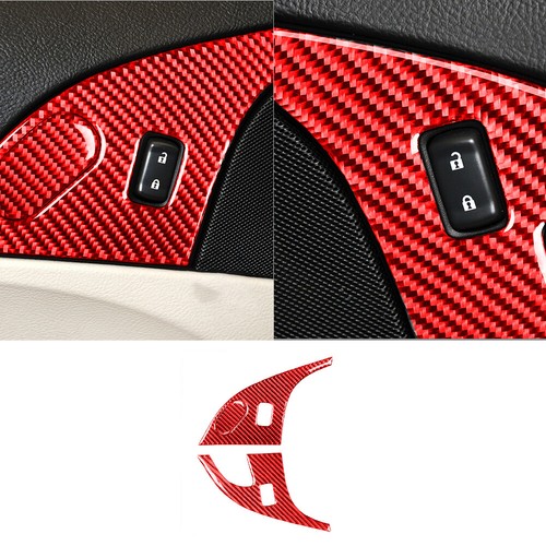 3Pcs For Chevrolet Corvette C6 Red Carbon Fiber Interior Door Lock ...