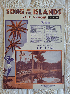 Song Of The Islands Vintage Sheet Music Na Lei O Hawaii Chas E King ...