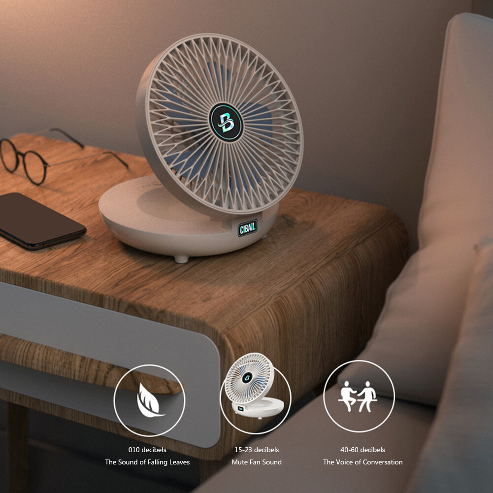 Foldable Air Cooler Wireless Fan Personal Fan for Home (white plug-in A ...