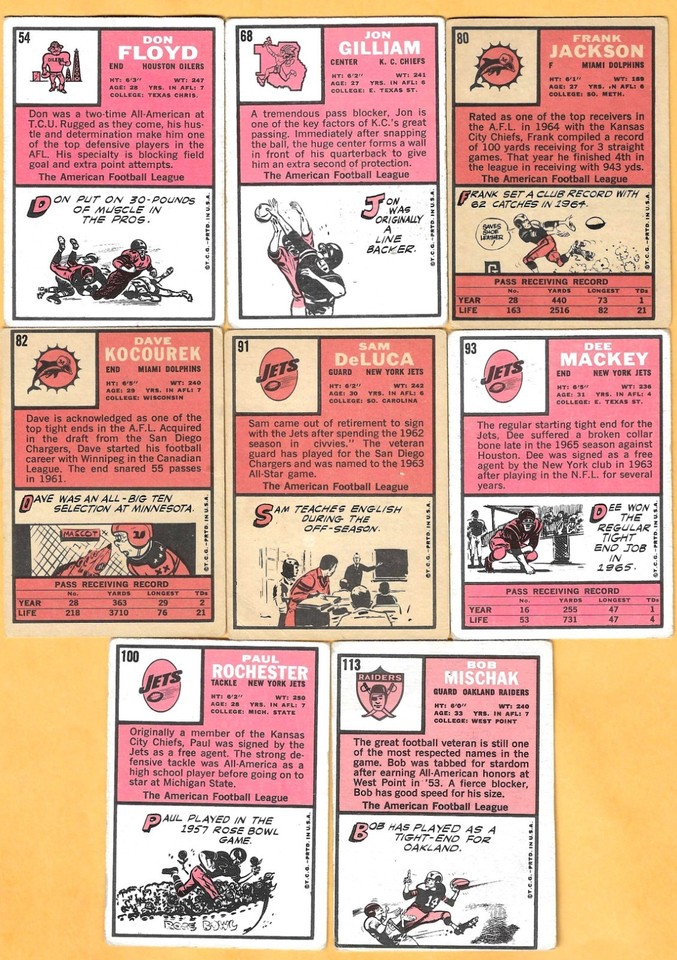 18 Card Lot 1966 Topps Football | eBay