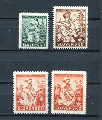 SLOVAKIA WW2 GERMAN PUPPET STATE 1939 INCLUDING PERF 10 SCOTT 40-42a ...