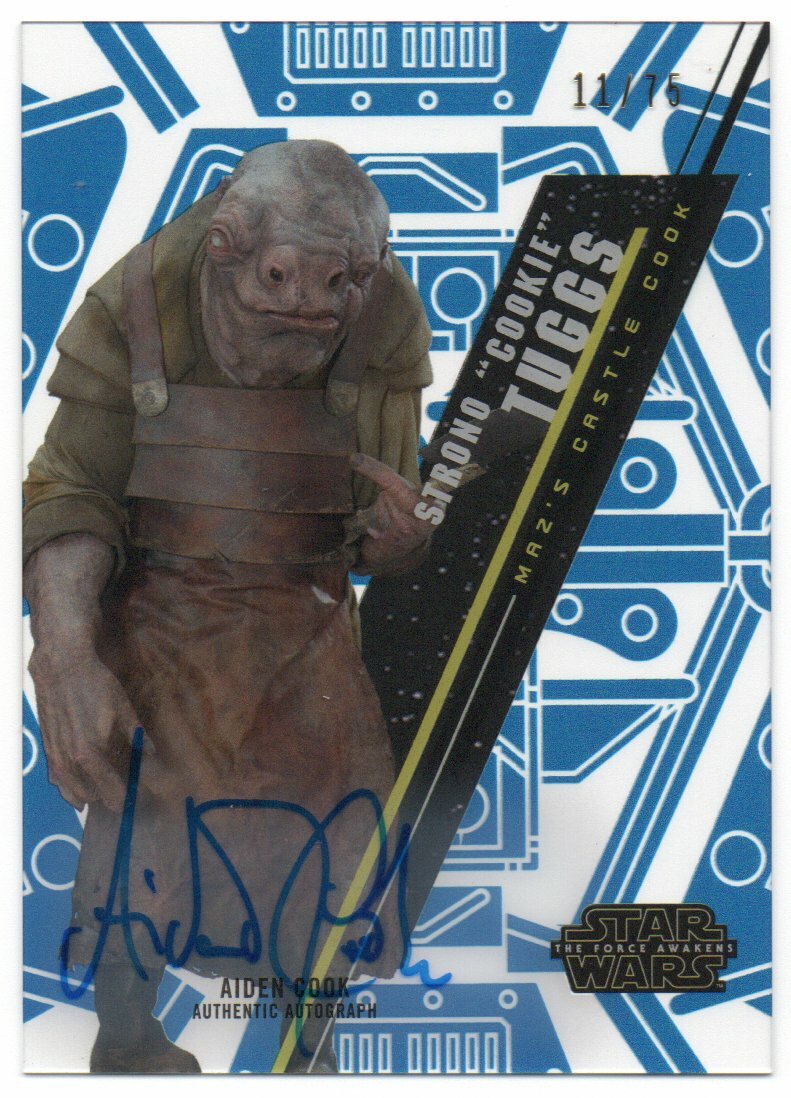 2016 Star Wars High Tek Autographs Blue Aidan Cook Strono Cookie Tuggs ...