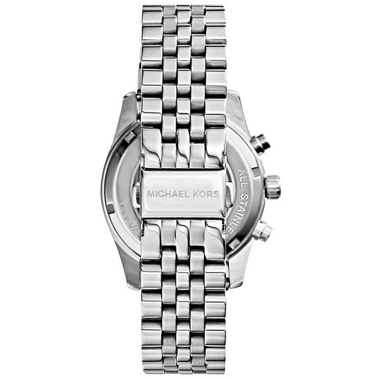 Michael Kors MK5555 Lexington Silver Chronograph Stainless Steel Ladies ...