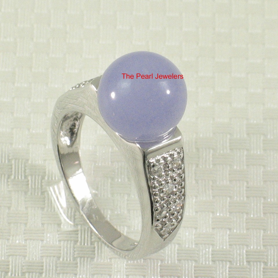 Sterling Silver Lavender Jade & CZ Ring | eBay