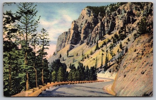 Grand Teton National Park CO Hoback Canon Highway Scenic Linen Postcard ...