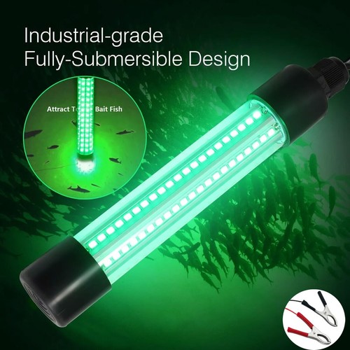12V Green LED Underwater Submersible Fishing Light Night Crappie Shad ...