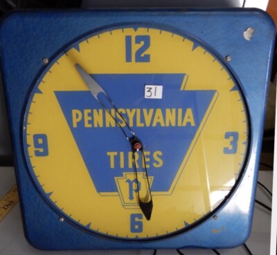 DUALITE ADVERTISING LIGHTED CLOCK REPLACEMENT PA TIRE GLASS | eBay
