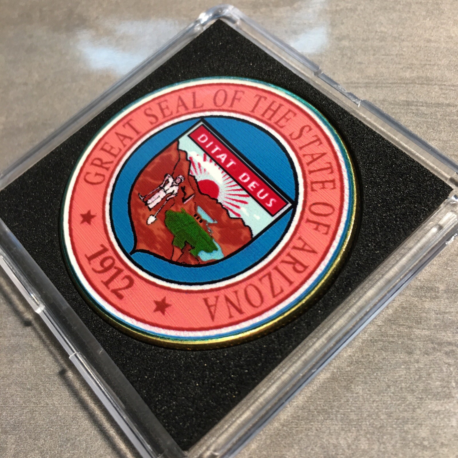 ARIZONA State Seal Colorized Collectible Challenge Coin CASE INCLUDED ...