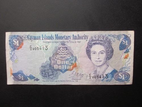 $1 ONE DOLLAR CAYMAN ISLANDS 1998 Banknote Low Serial Number Fine Note ...