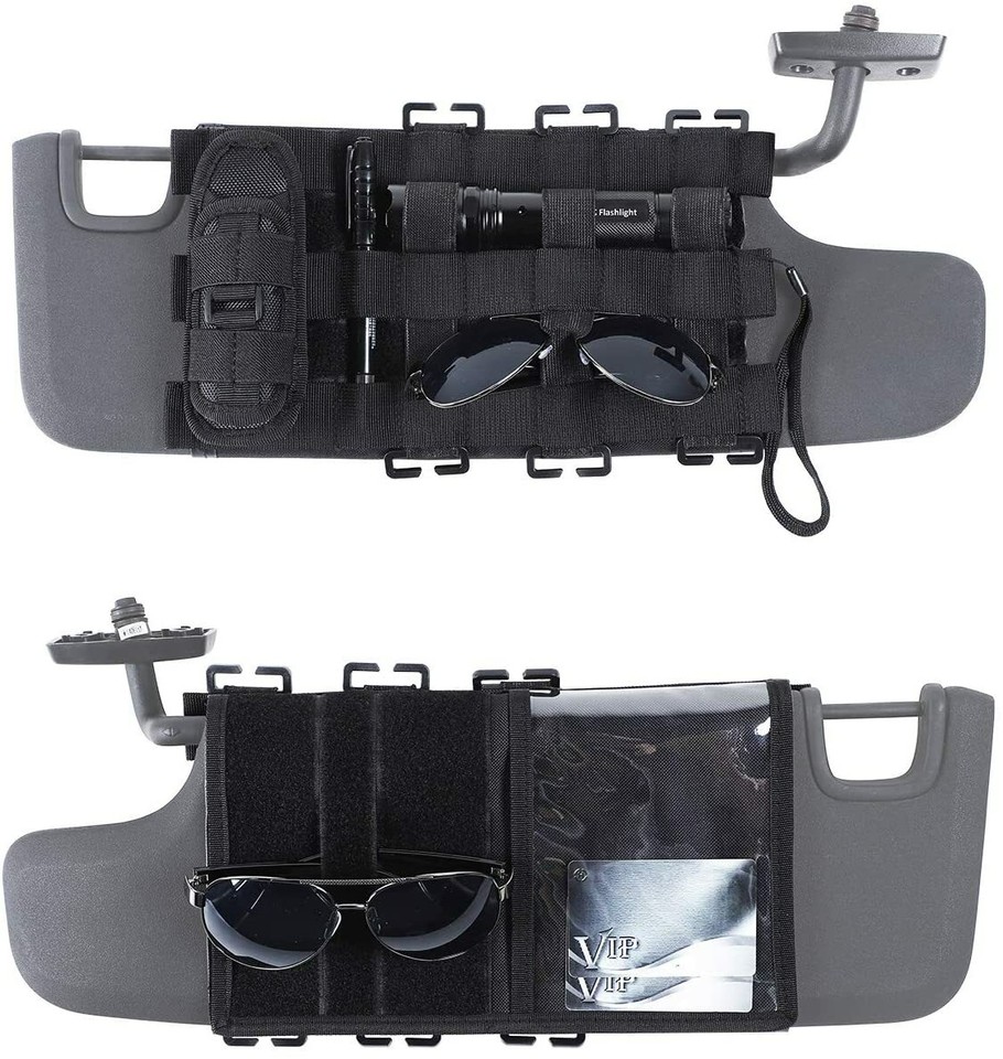 Sun Visor Mount Glass flashlight Organizer Storage Bag Accessories ...