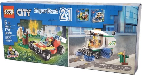LEGO City Super Pack 2 in 1 Street Sweeper & Forest Fire Sets 66637 New ...