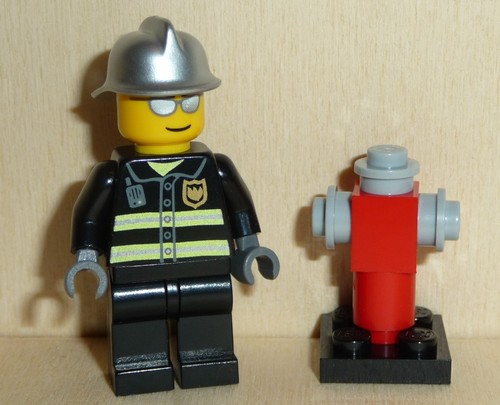 Nr.3109 Lego cty047 Minifig Feuerwehrmann silberner Helm + Hydrant | eBay