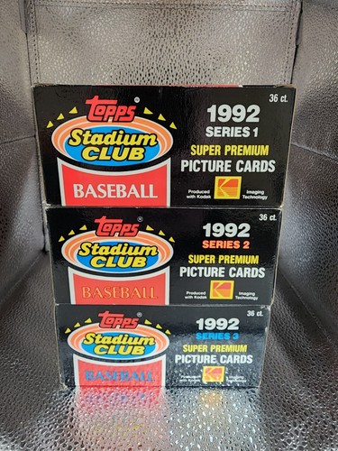 1992 Topps Stadium Club Baseball Series 1,2 &3 Box Sealed Unopened ...