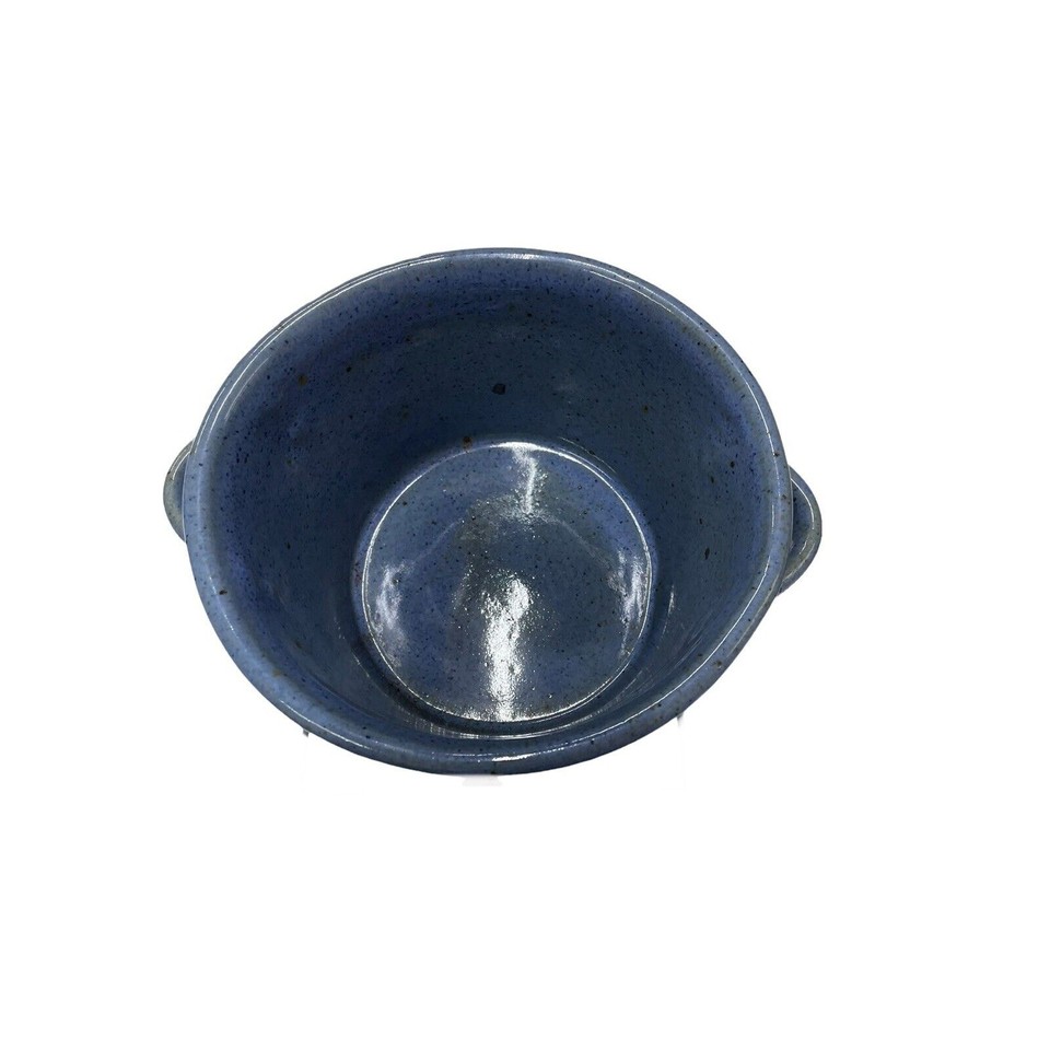 Handmade Signed Tom Chamberlain Pottery Bowl glazed Planter blue grey ...