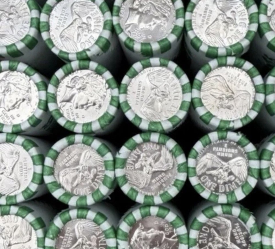 2026 P dimes semiquinsentennial, 50 roll Box bank rolls, in hand ...