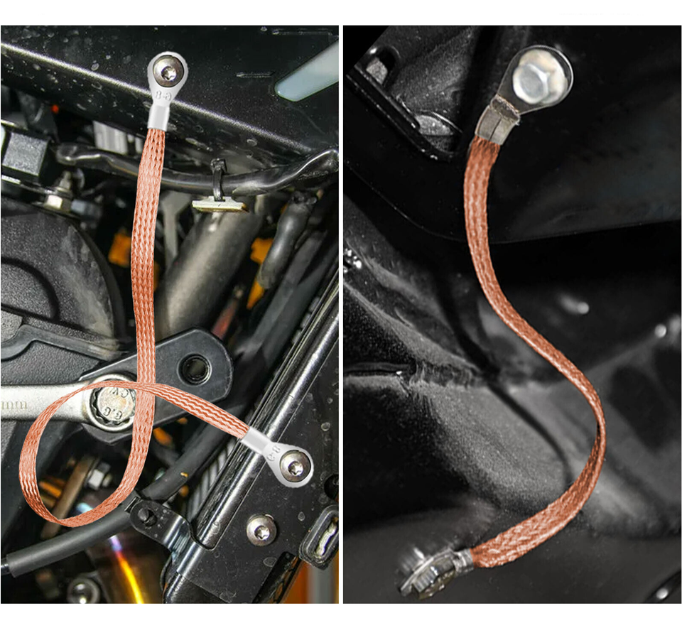 (5Pcs) 11.4" Car Truck Firewall Body Frame Copper Engine Ground Strap ...