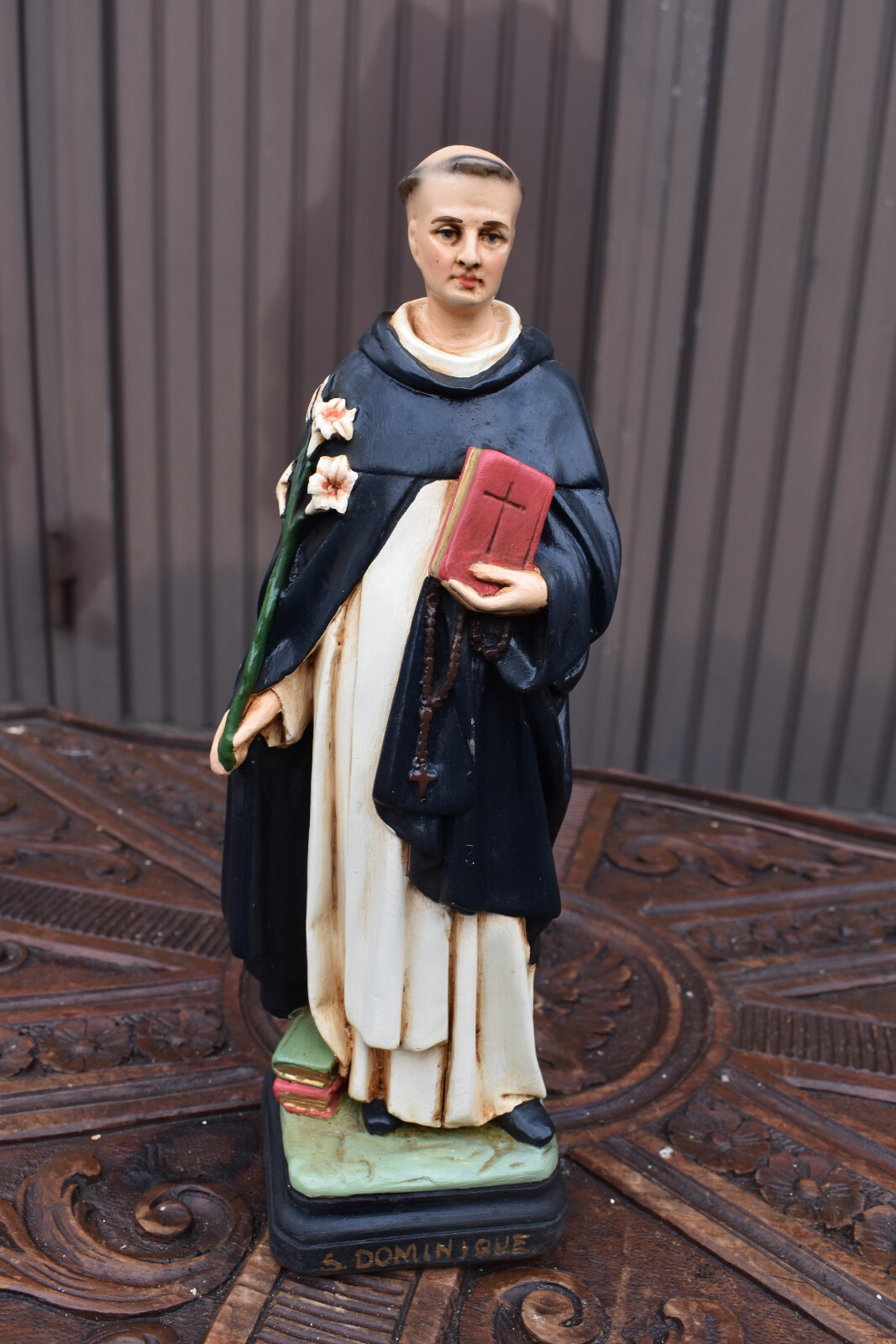 Antique Rare statue of Saint Dominic Religious chalk | eBay