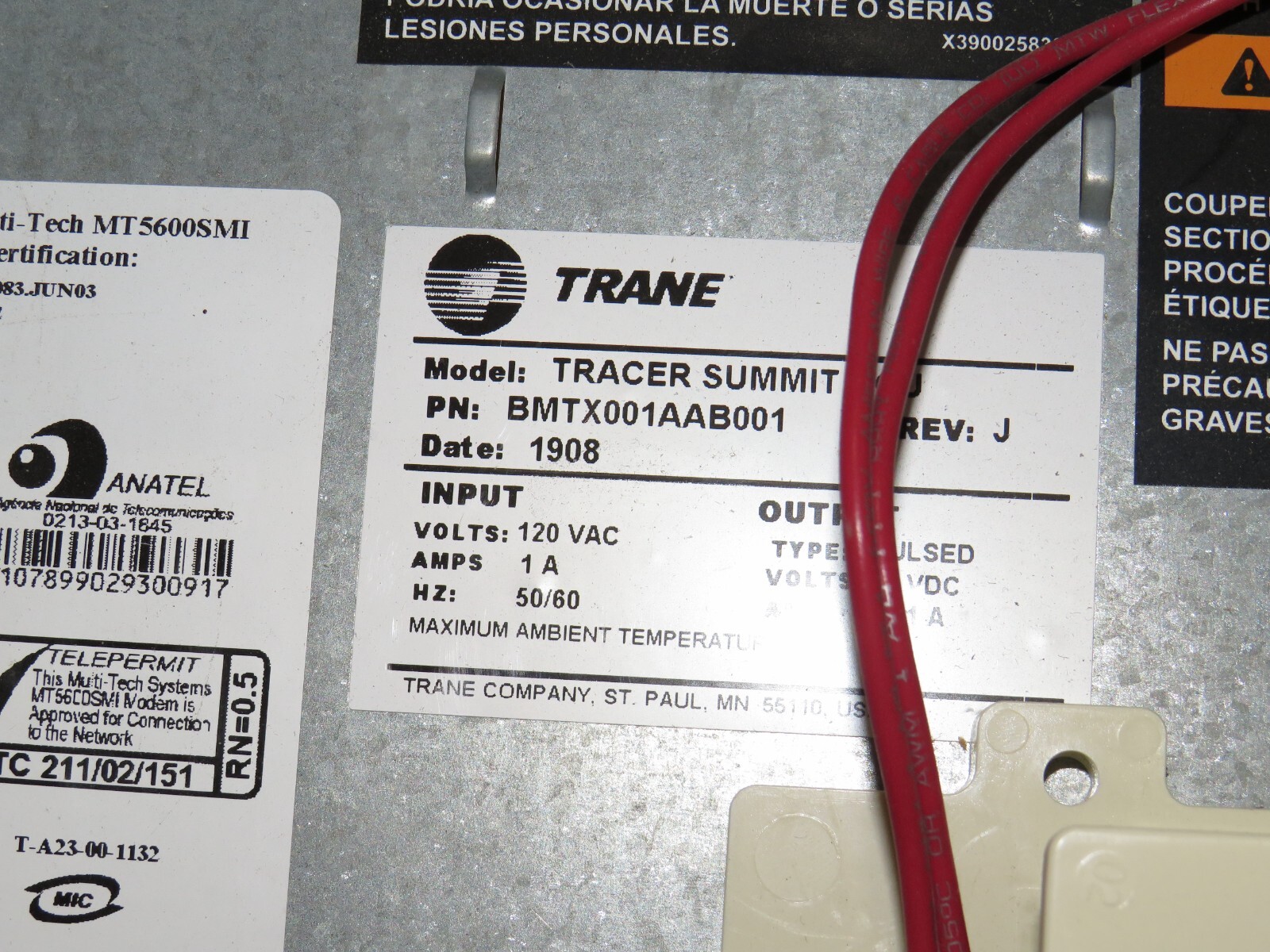 Trane BMTX Tracer Summit BCU Controller & Enclosure 6400233401 ...