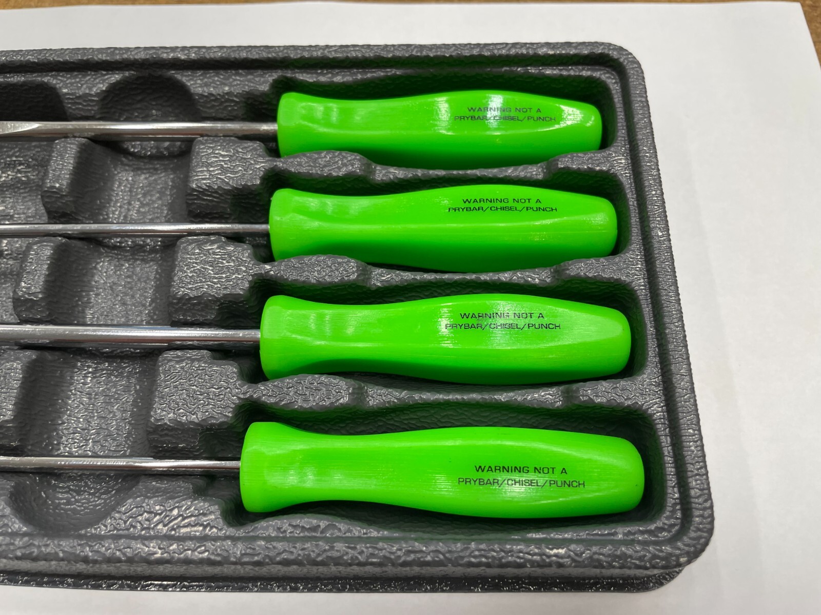 Snap-on Tools NEW GREEN 4pc Mini Hard Grip Combination Screwdriver Set ...