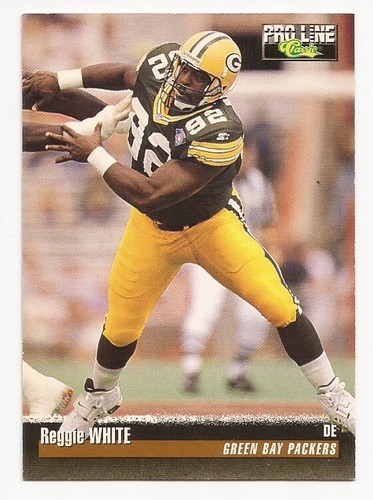 1995 CLASSIC PRO LINE GREEN BAY PACKERS REGGIE WHITE FOOTBALL CARD #306 ...