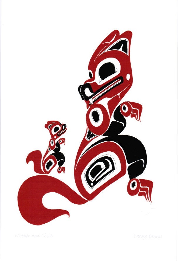 Mother and Child Danny Dennis Art Card Tsimshian Northwest Coast Native ...