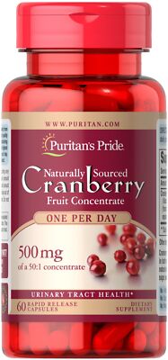 Puritans Pride Cranberry Fruit Concentrate 25,000mg (50 to 1 Extract ...