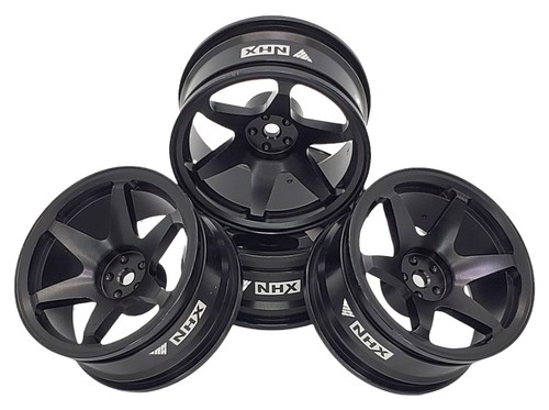 NHX RC Aluminum 1/10 On Road Car 6D Rims - 4pcs Hex 12mm -Black 4-TEC ...