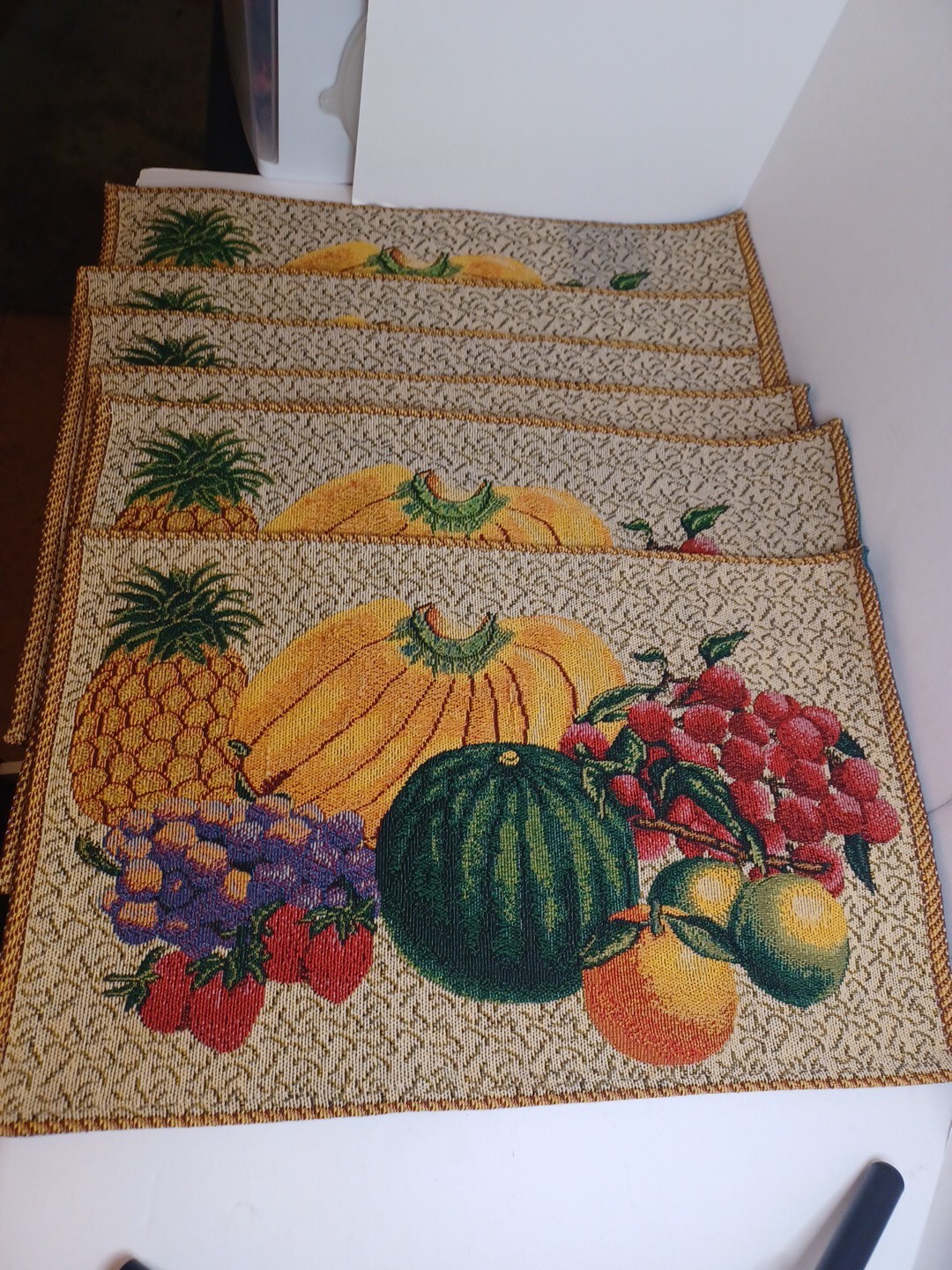 Tapestry Fruit Cloth Placemats Thansgiving Set of 6 | eBay