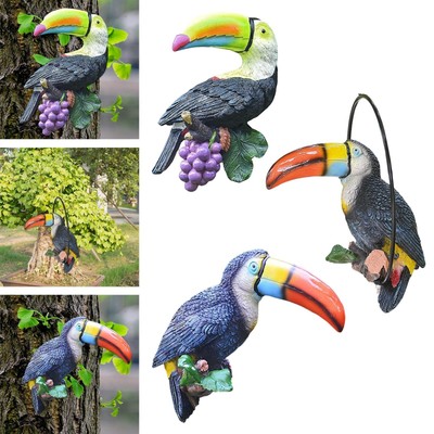 Toucan Tree Hugger Decor Garden Statue Tropical Animal Resin Lawn ...