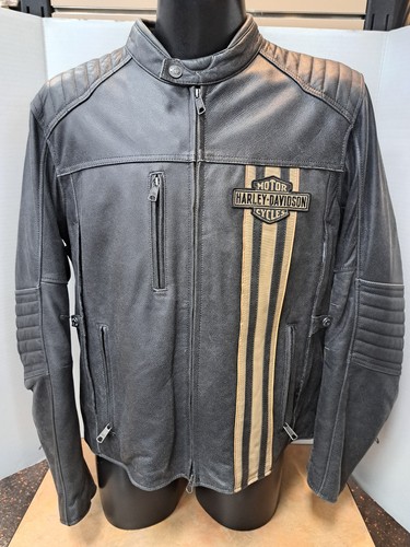 Harley-Davidson Men's XL H-D Triple Vent Passing Link II Leather Jacket ...