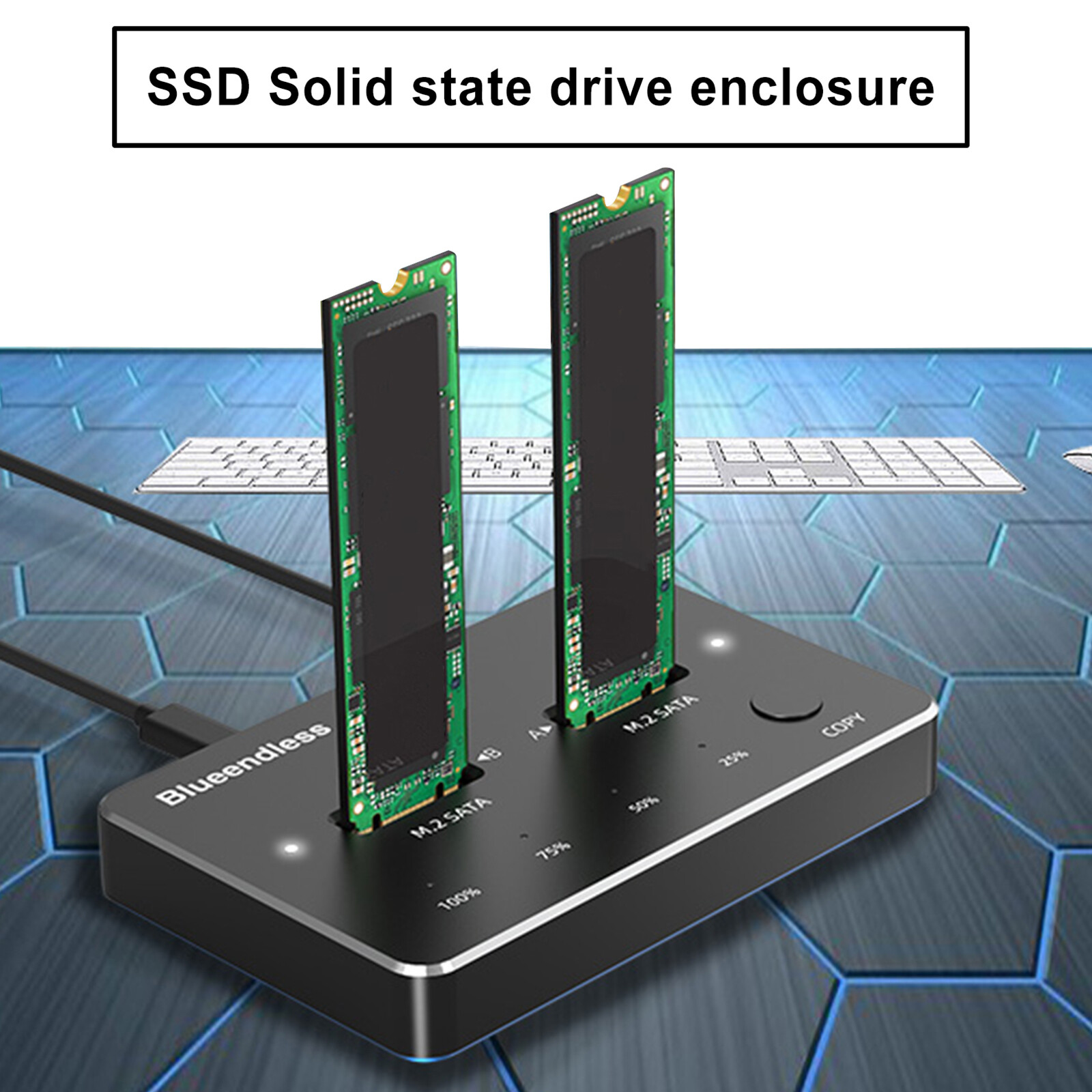 NVME SATA M.2 SSD Docking Station Duplicator SSD Solid State Drive ...