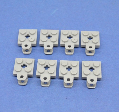 LEGO 8 x modifizierte 2x2 Platten Kupplung neuhell grau newgrey technic ...