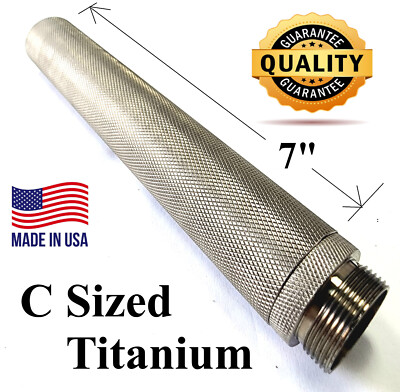 Maglite Flashlight C Cell Extension Tube 7" USA MADE TITANIUM, Heavy ...