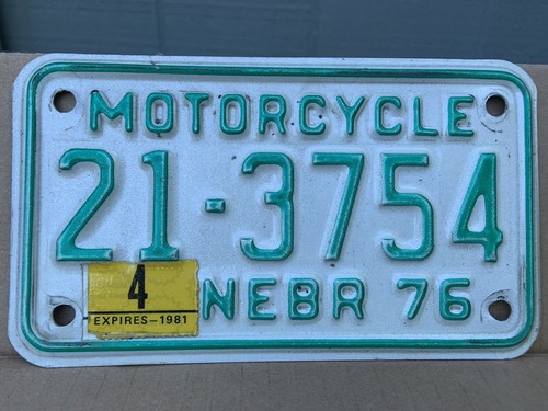 1976 Nebraska Motorcycle License Plate Harley BSA TRIUMPH BMW | eBay