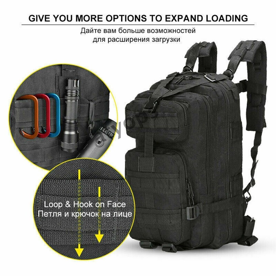 Military Tactical Backpack 45L Large Army Men Pack Molle Rucksacks 3 ...