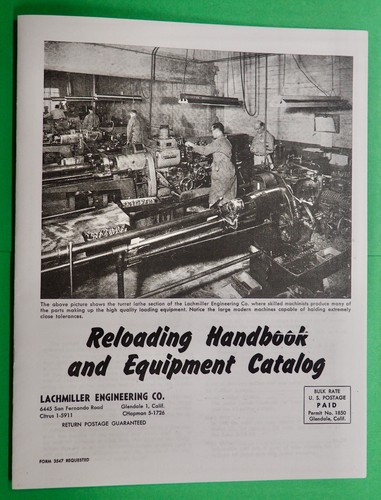 Lachmiller Engineering Reloading Handbook & Equipment Catalog-NEW Copy ...