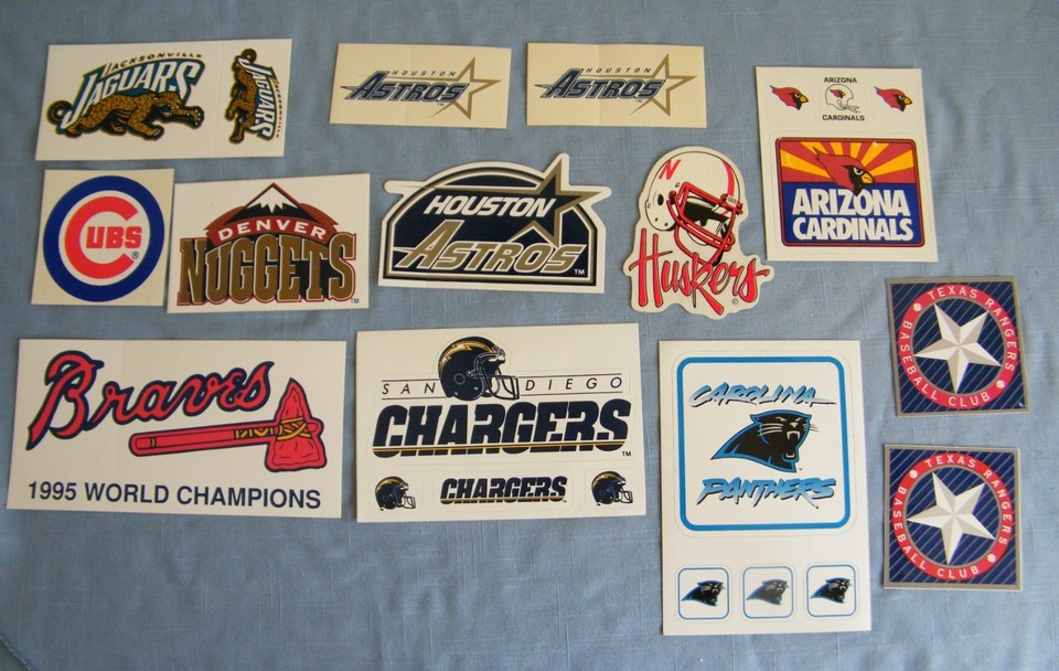Vintage Mixed Lot Sports Unused Bumper Stickers, Decals ~ NFL, NBA, MLB ...
