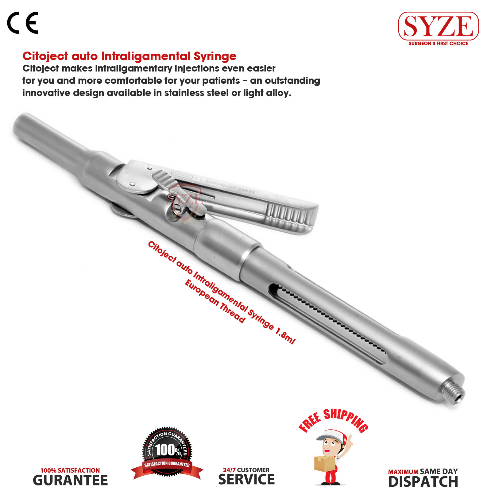 Citoject Type Intraligamental syringe 1.8ml Injections Surgical Dentist ...